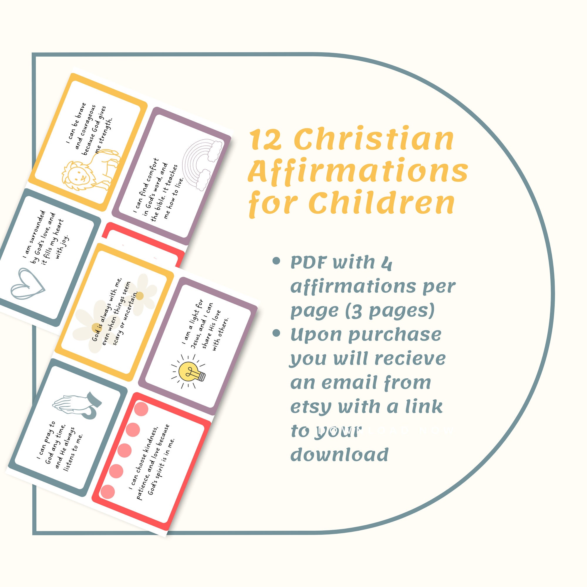 12 Christian Affirmations for Children, Encouraging Words, Faith ...