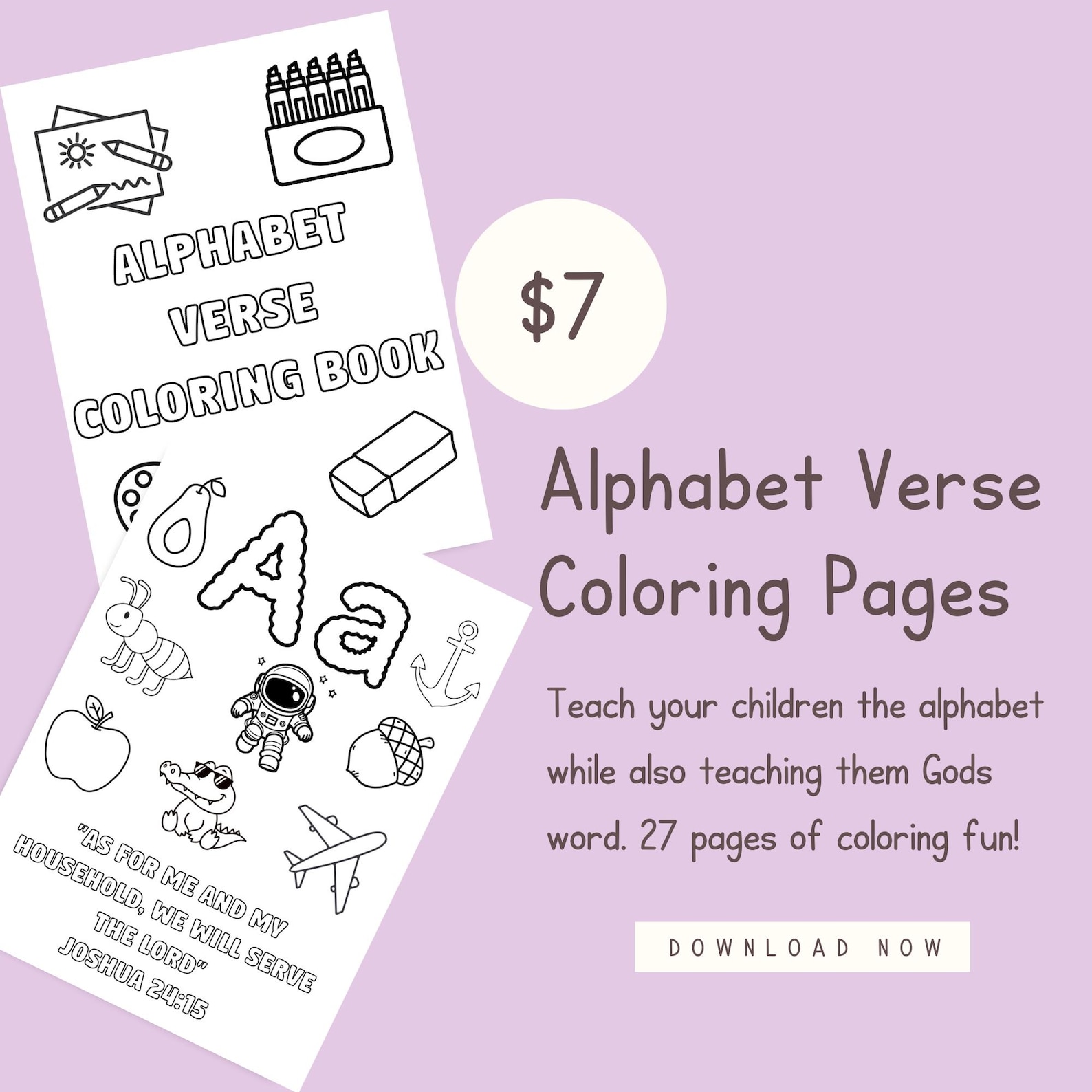 Alphabet Verse Coloring Pages, Faith Based Learning (PDF) - Etsy