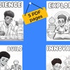 Black Kids in STEM Coloring Book, Science Teacher, African American ...