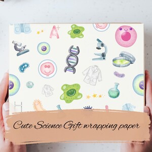 Science Wrapping Paper, Science Teacher Gift Wrap, Biology Christmas ...