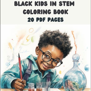 Black Kids in STEM Coloring Book, Science Teacher, African American ...