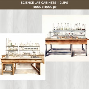 Watercolor Science Laboratory Digital Paper, Lab Tech PNG, Clinical ...