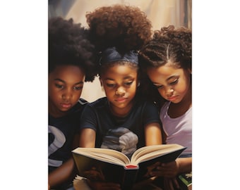 Black Boys Reading Poster, Literacy, Library Classroom Decor, Librarian ...