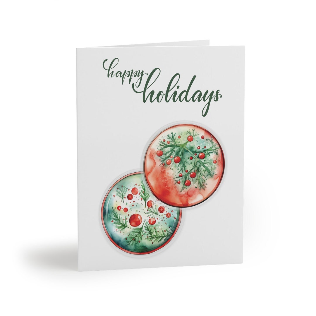 Biomedical Science Microbiology Christmas Card, Research Geeky Holiday ...