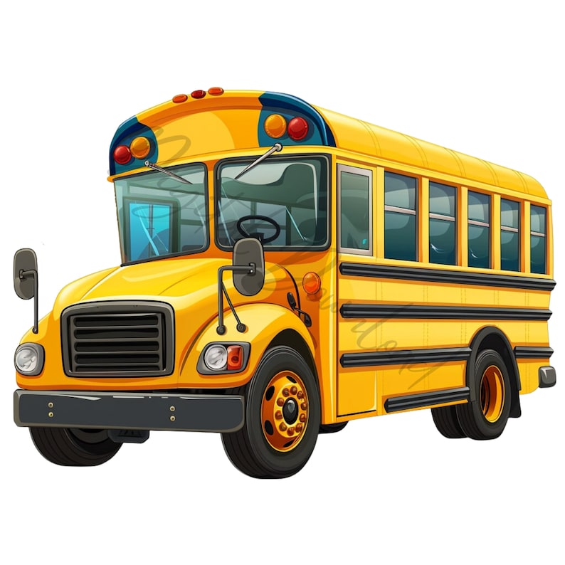 Yellow School Bus Clipart, Back to School PNG, School Clipart, Digital ...