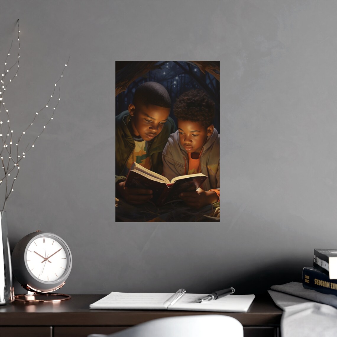 Black Boys Reading Poster, Literacy, Library Classroom Decor, Librarian ...