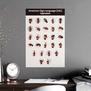 ASL Alphabet Poster With African American Hands Signing, Learn Teach ...