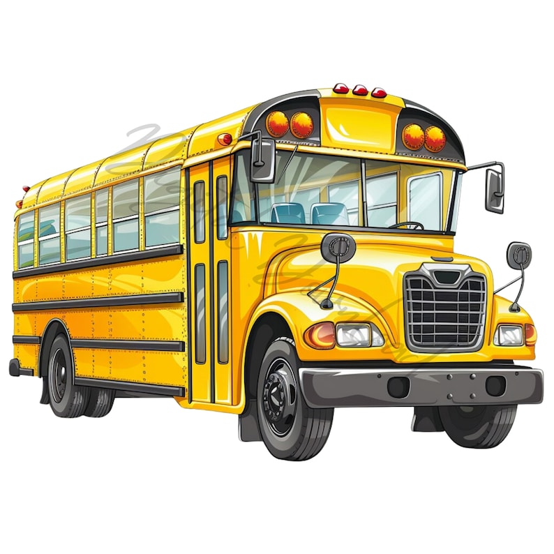 Yellow School Bus Clipart, Back to School PNG, School Clipart, Digital ...