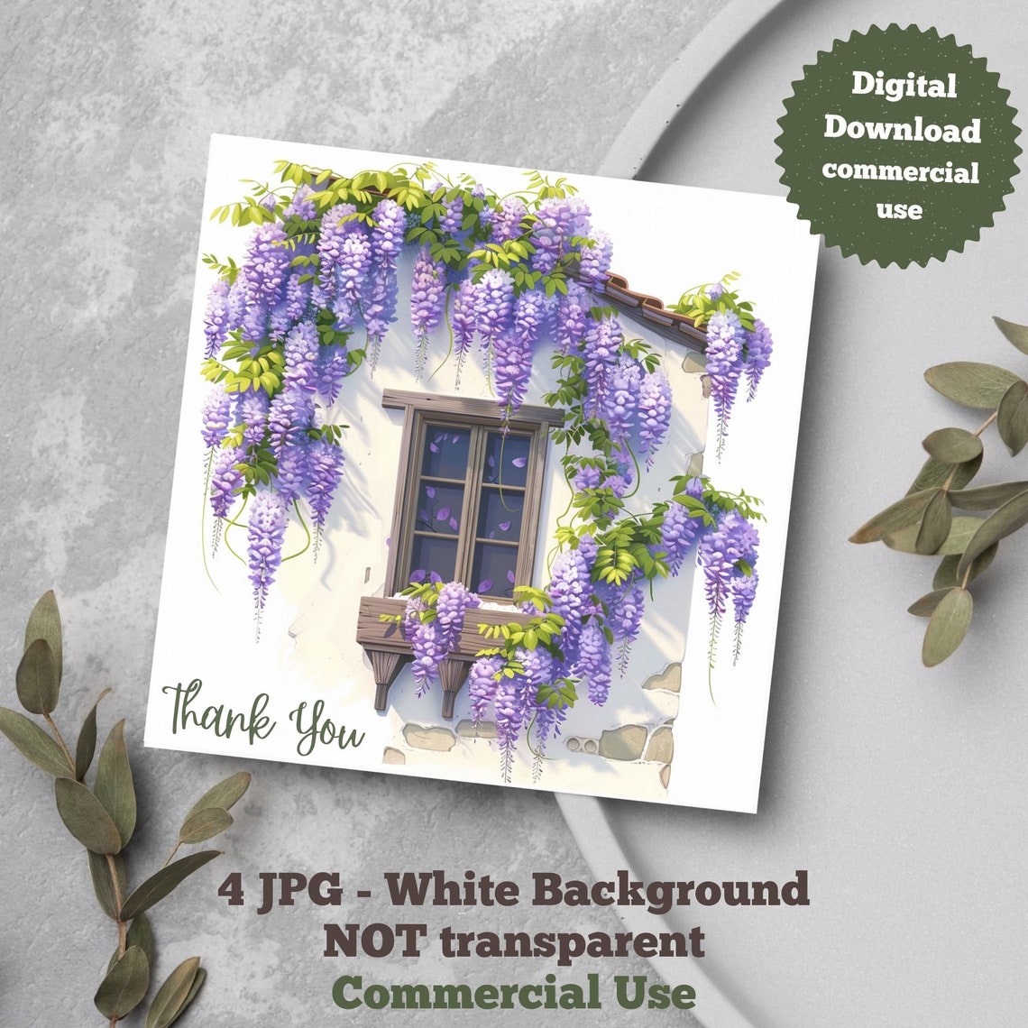 Wisteria Digital Paper, Wisteria on Houses Clipart, JPG Illustrations ...