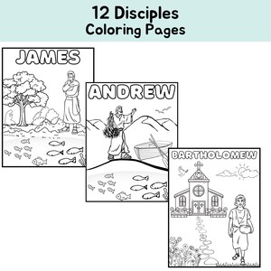 12 Disciples of Jesus Coloring Pages, Apostles Sunday School Printable ...