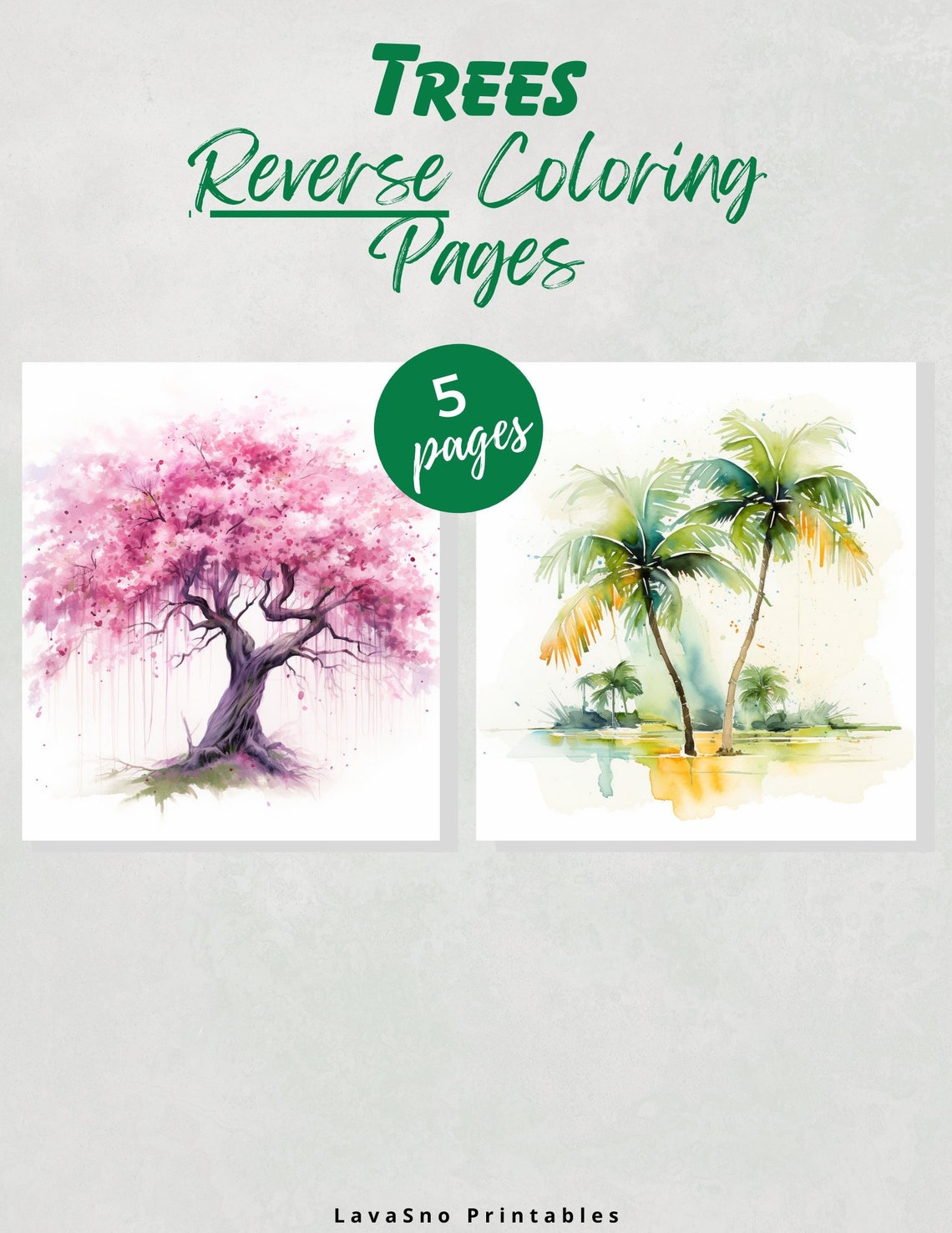 Reverse Coloring Book Backwards Coloring Pages Trees - Etsy