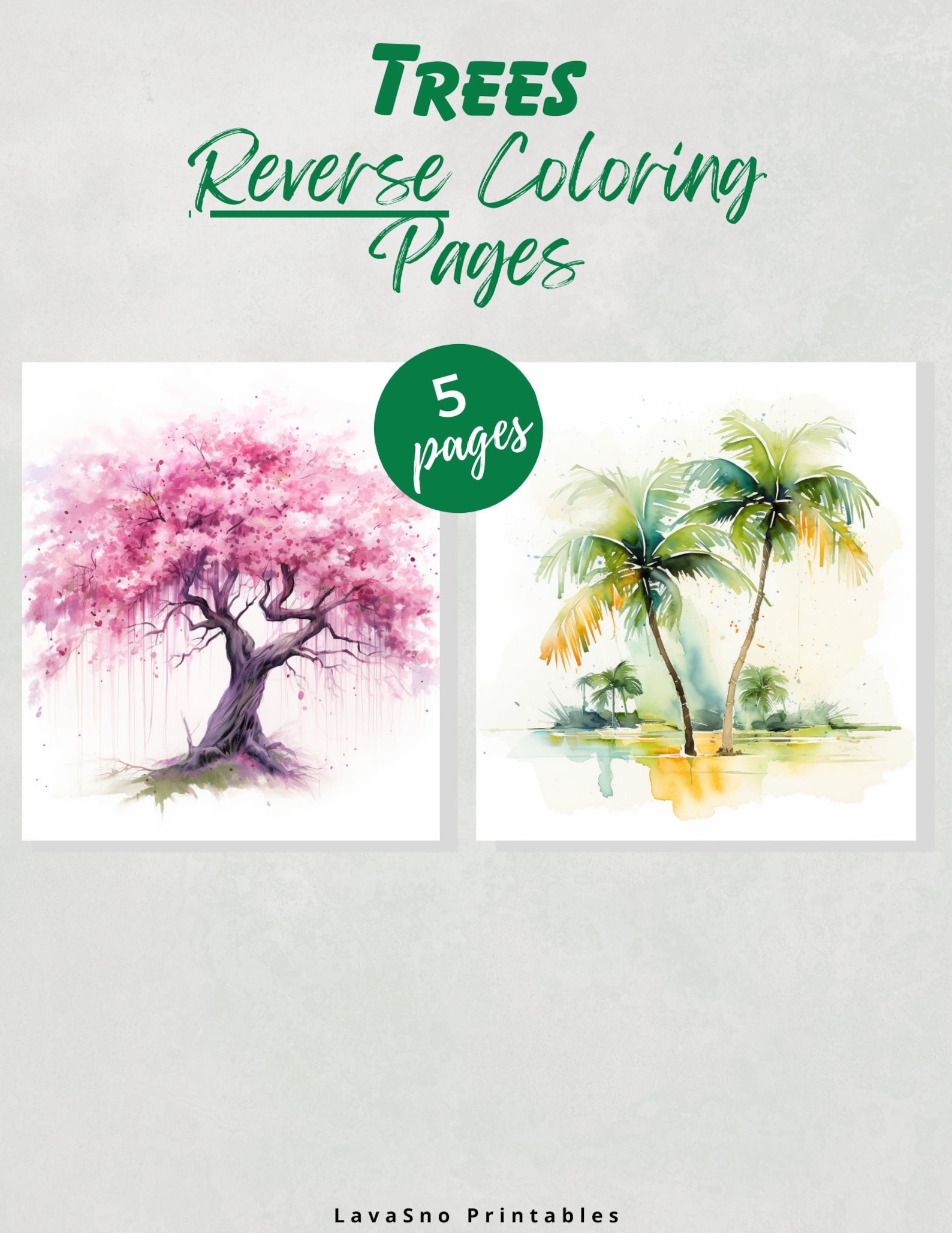 Reverse Coloring Book Backwards Coloring Pages Trees - Etsy