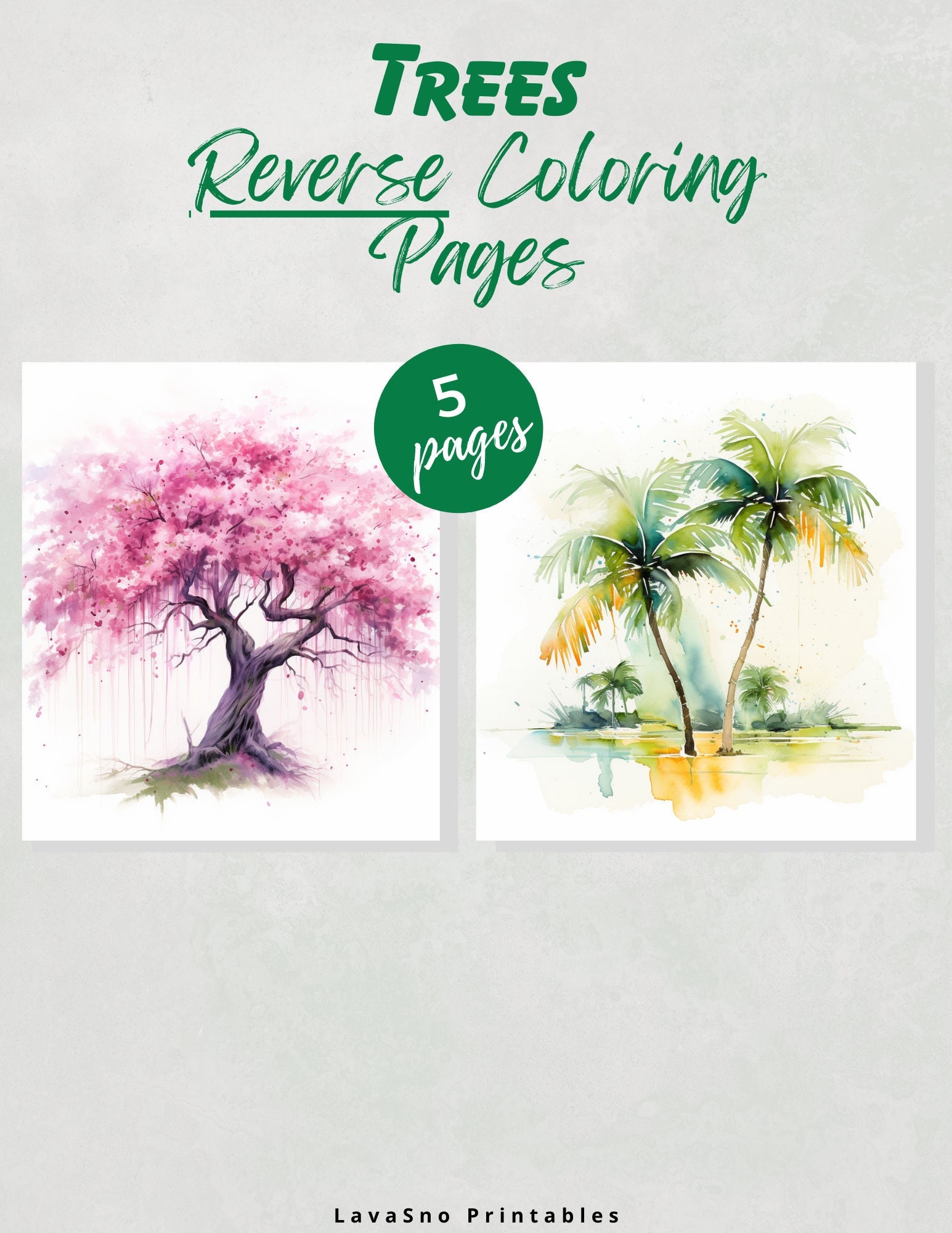 Reverse Coloring Book Backwards Coloring Pages Trees - Etsy