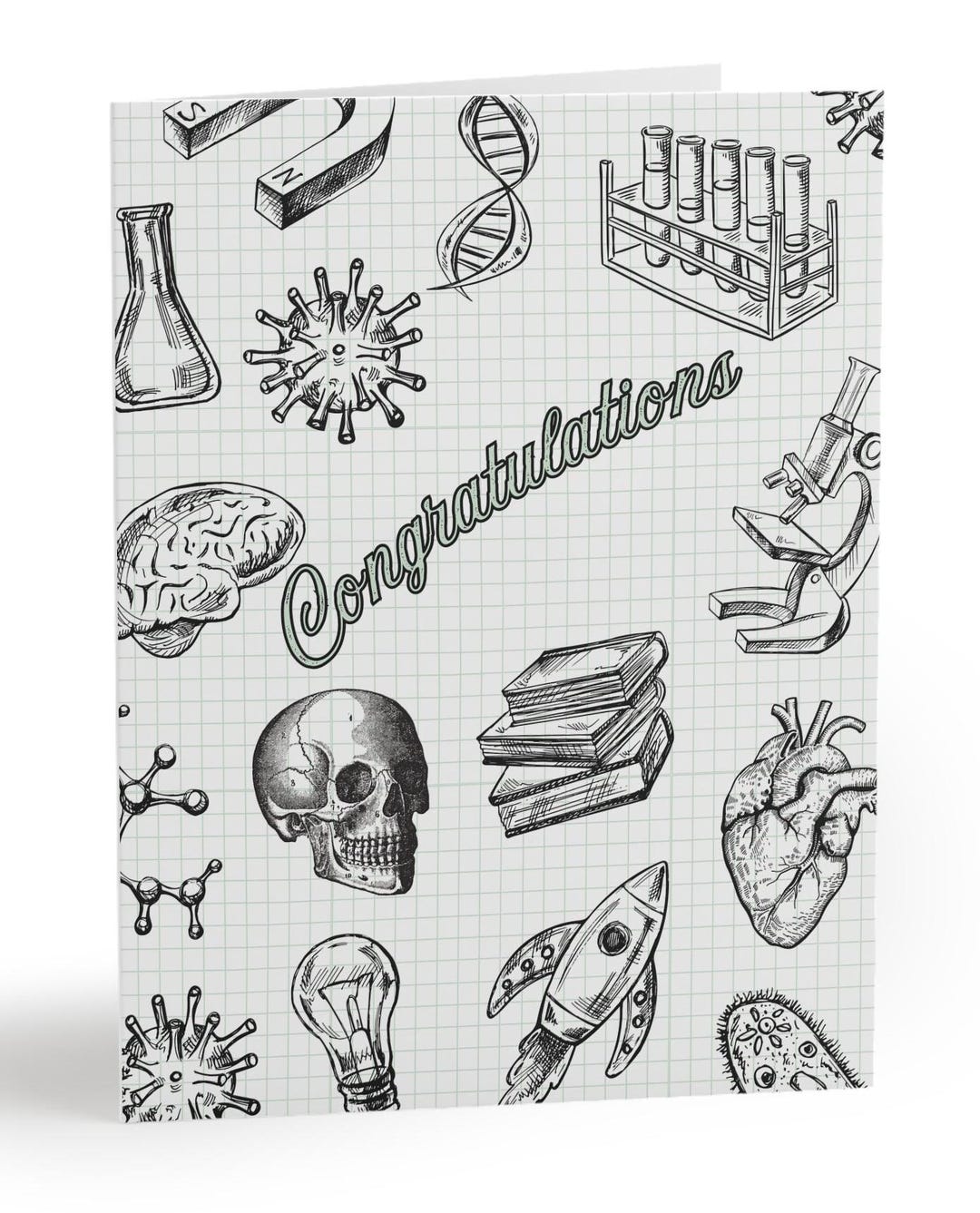 Science Congratulations Cards, Black and White Illustrations Greeting ...