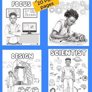 Black Kids in STEM Coloring Book, Science Teacher, African American ...
