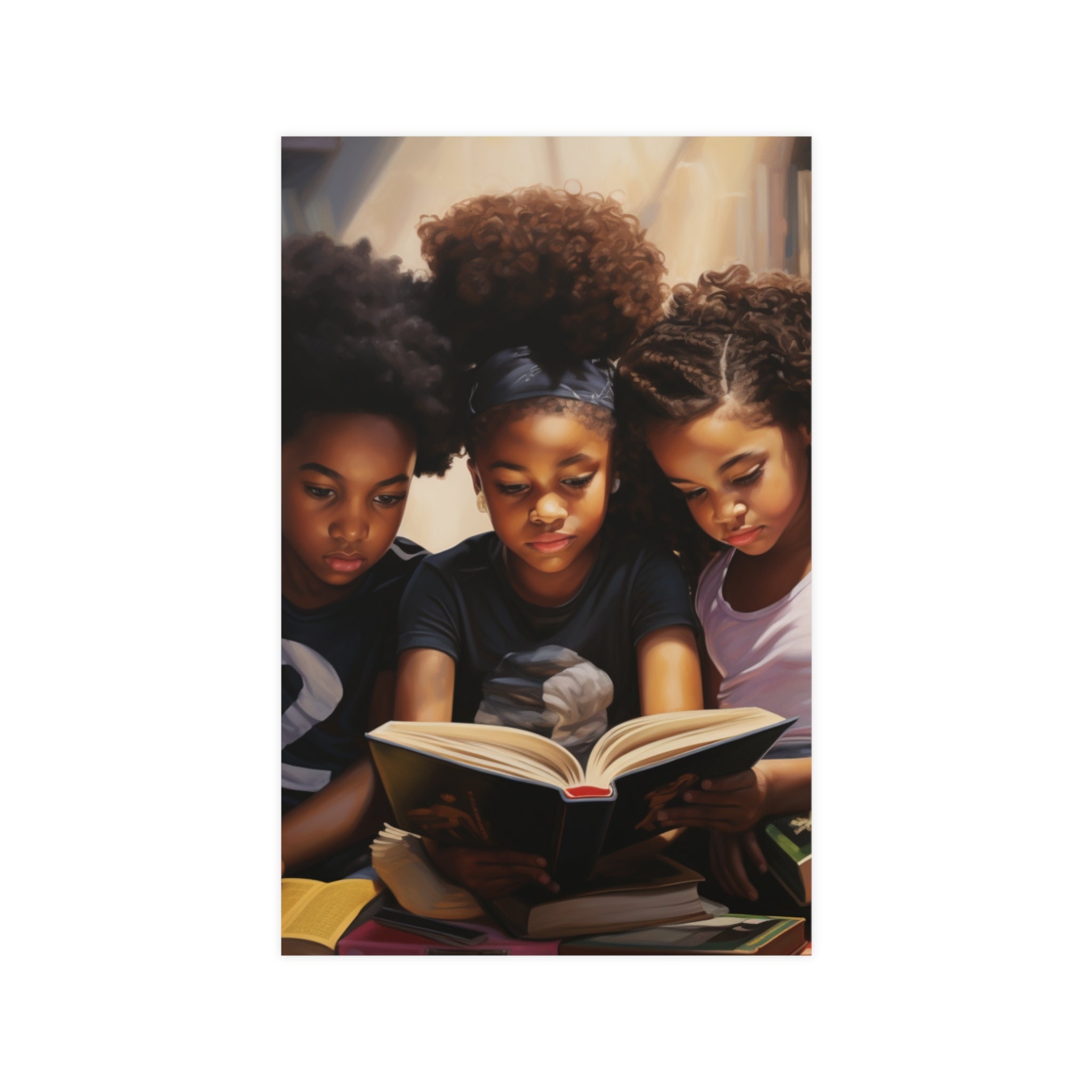 Black Girls Reading Poster, Library Classroom Decor, Librarian Back to ...