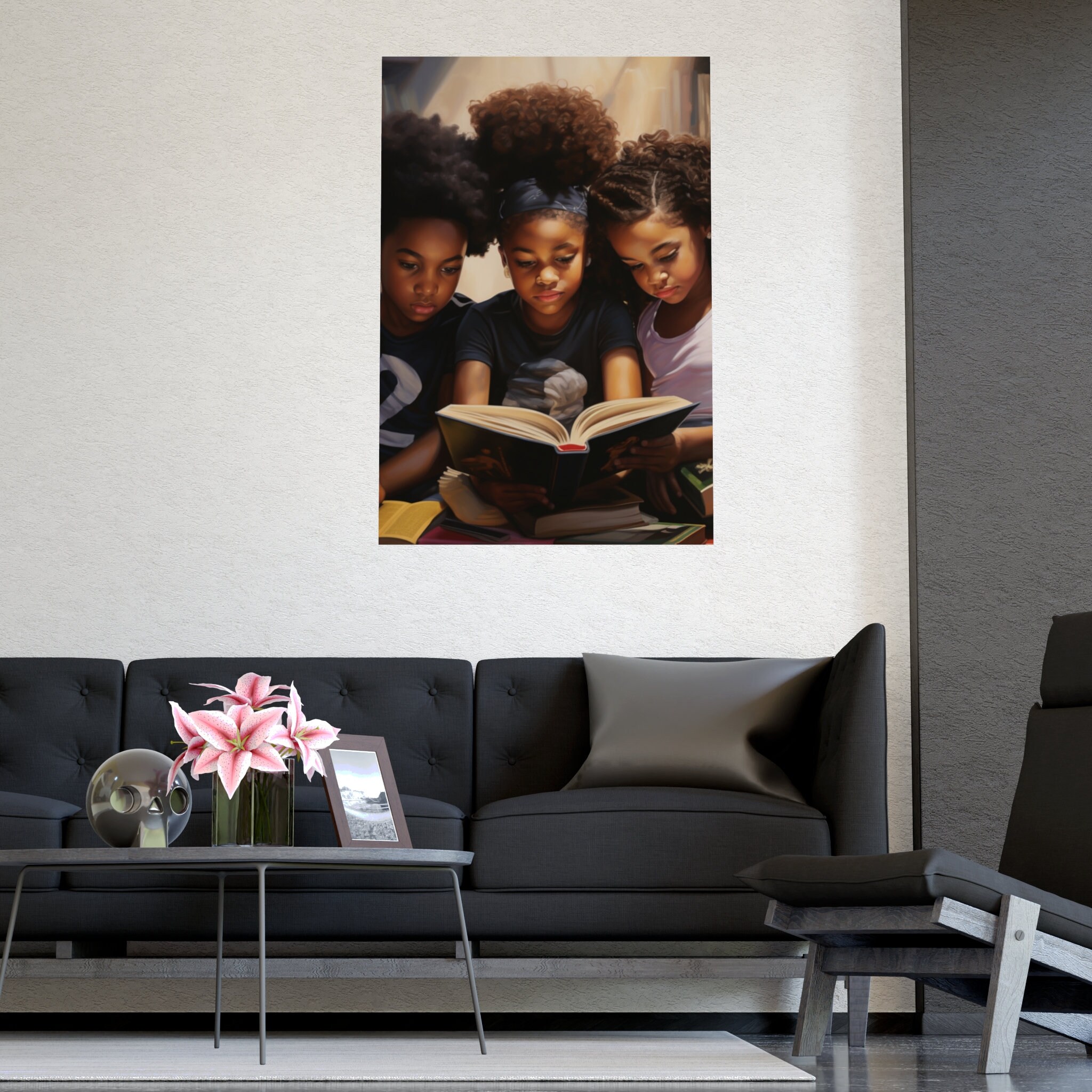 Black Girls Reading Poster, Library Classroom Decor, Librarian Back to ...