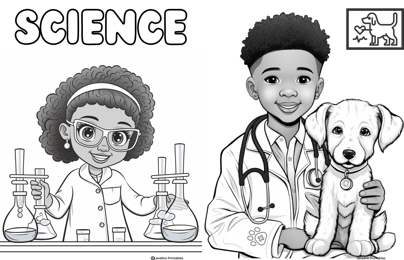 Black Kids in STEM Coloring Book, Science Teacher, African American ...