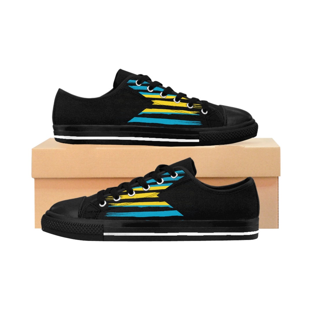 Bahamas Flag Shoes, Bahamian Men's Sneakers Low Cut - Etsy