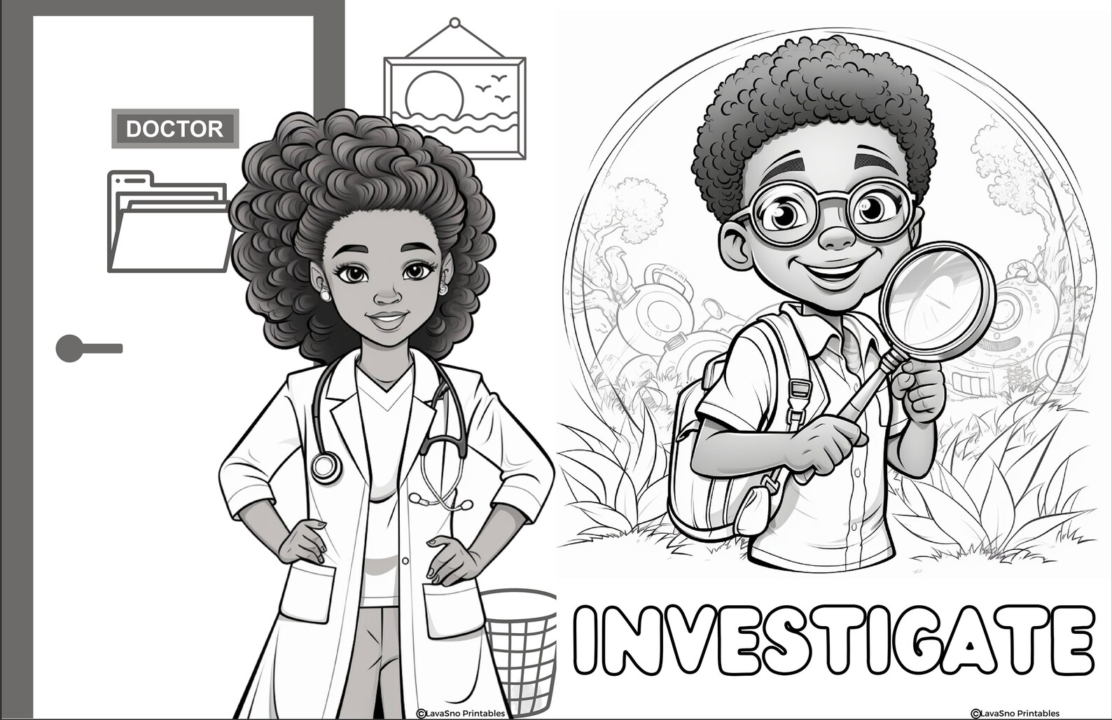 Black Kids in STEM Coloring Book, Science Teacher, African American ...