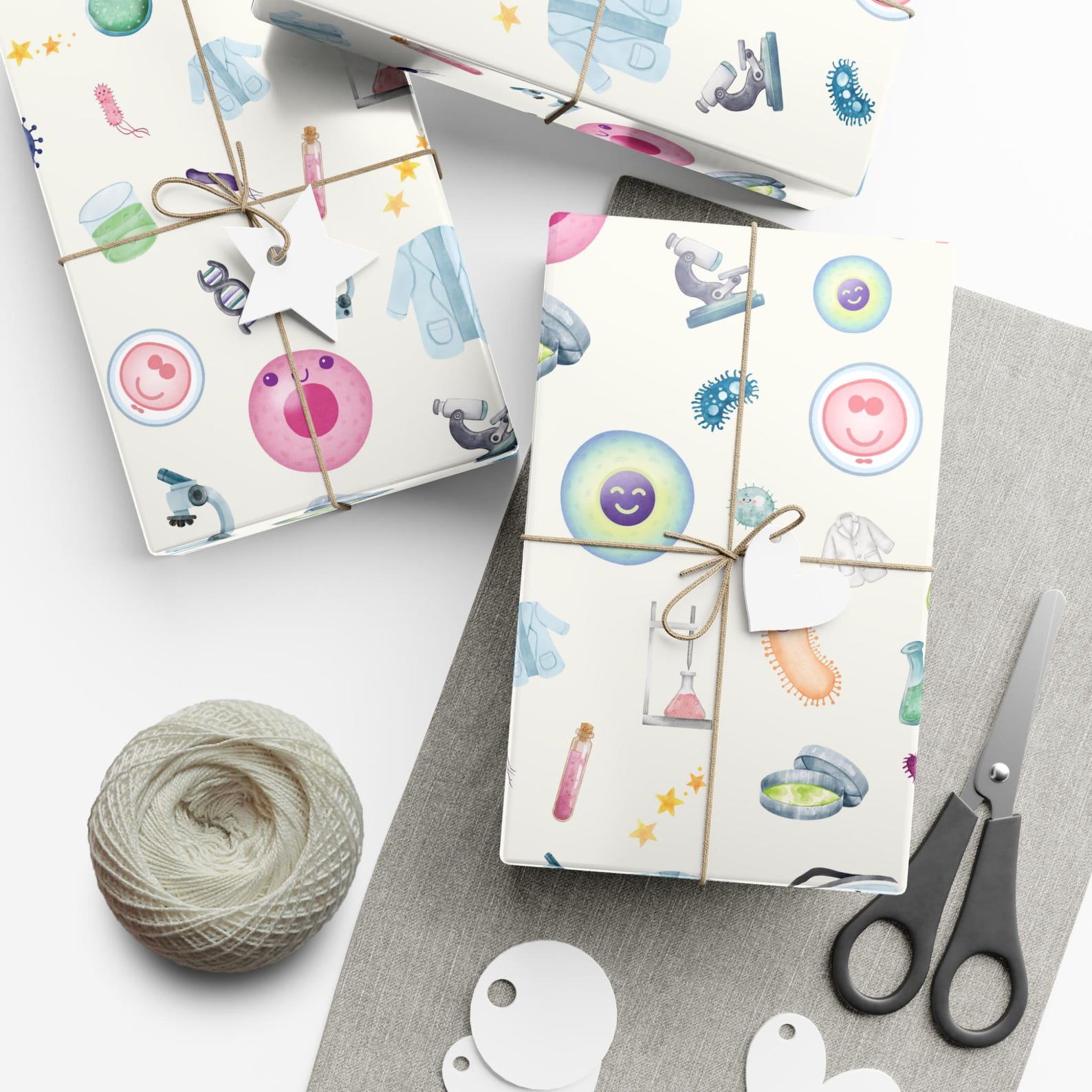 Science Wrapping Paper, Science Teacher Gift Wrap, Biology Christmas ...