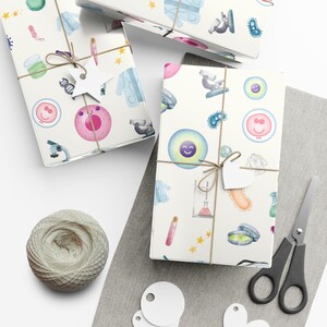Science Wrapping Paper, Science Teacher Gift Wrap, Biology Christmas ...