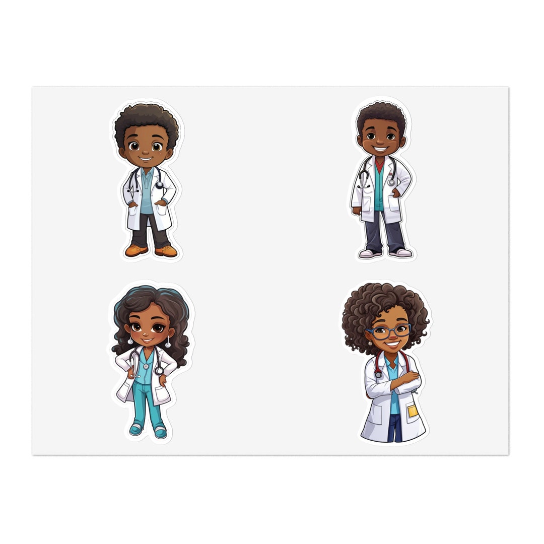 Black Kids in STEM Sticker Sheet, African American Doctor, Career in ...