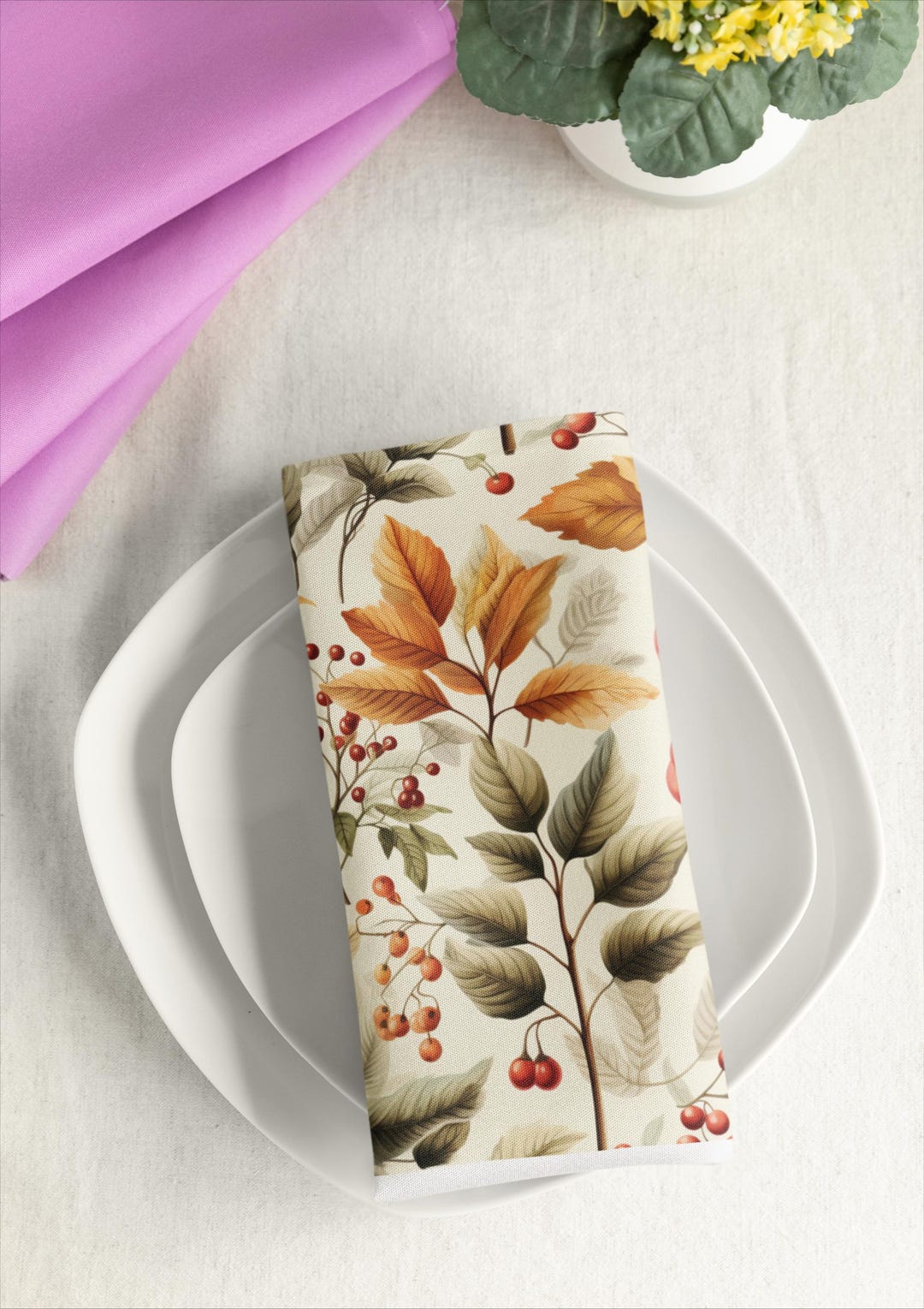 Autumn Napkins, Reusable Napkins, Cloth Napkins, Thanksgiving Hostess ...
