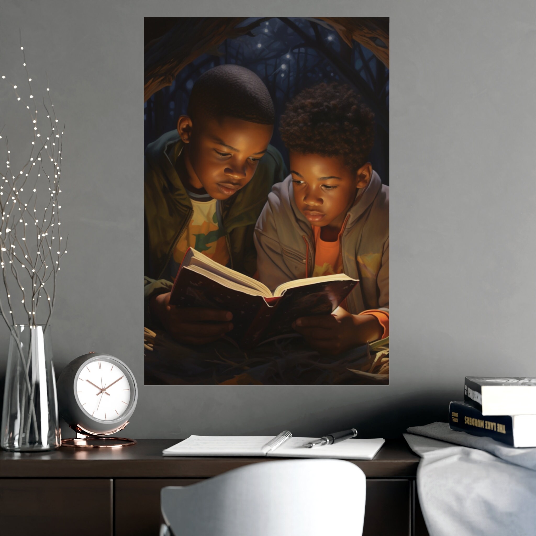 Black Boys Reading Poster, Literacy, Library Classroom Decor, Librarian ...