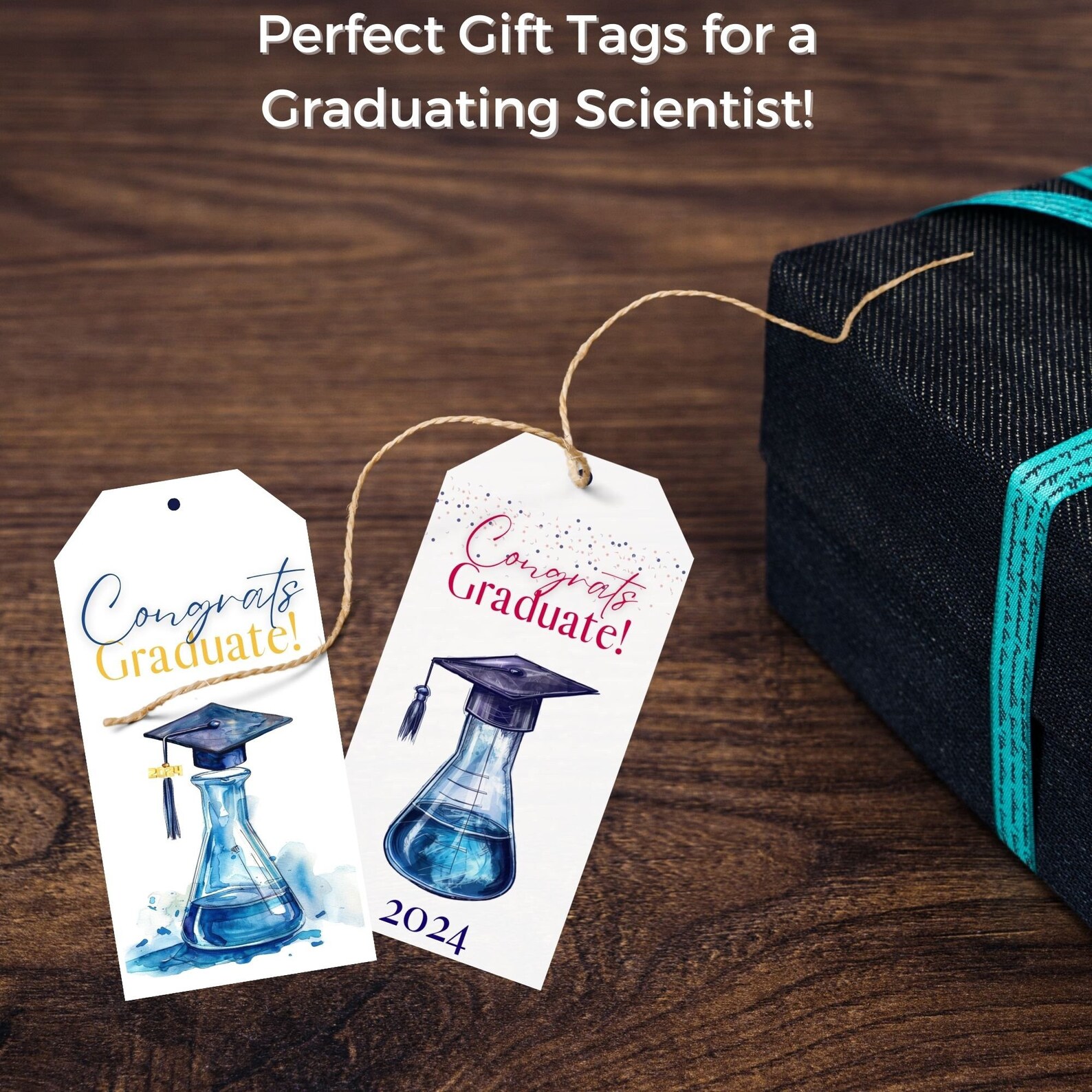 Printable Scientist Graduation Gift Tag, Science Graduation Cookie Tag ...