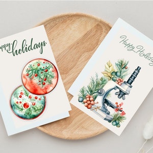 Science Christmas Card, Research Geeky Holiday Card, Science Teacher ...