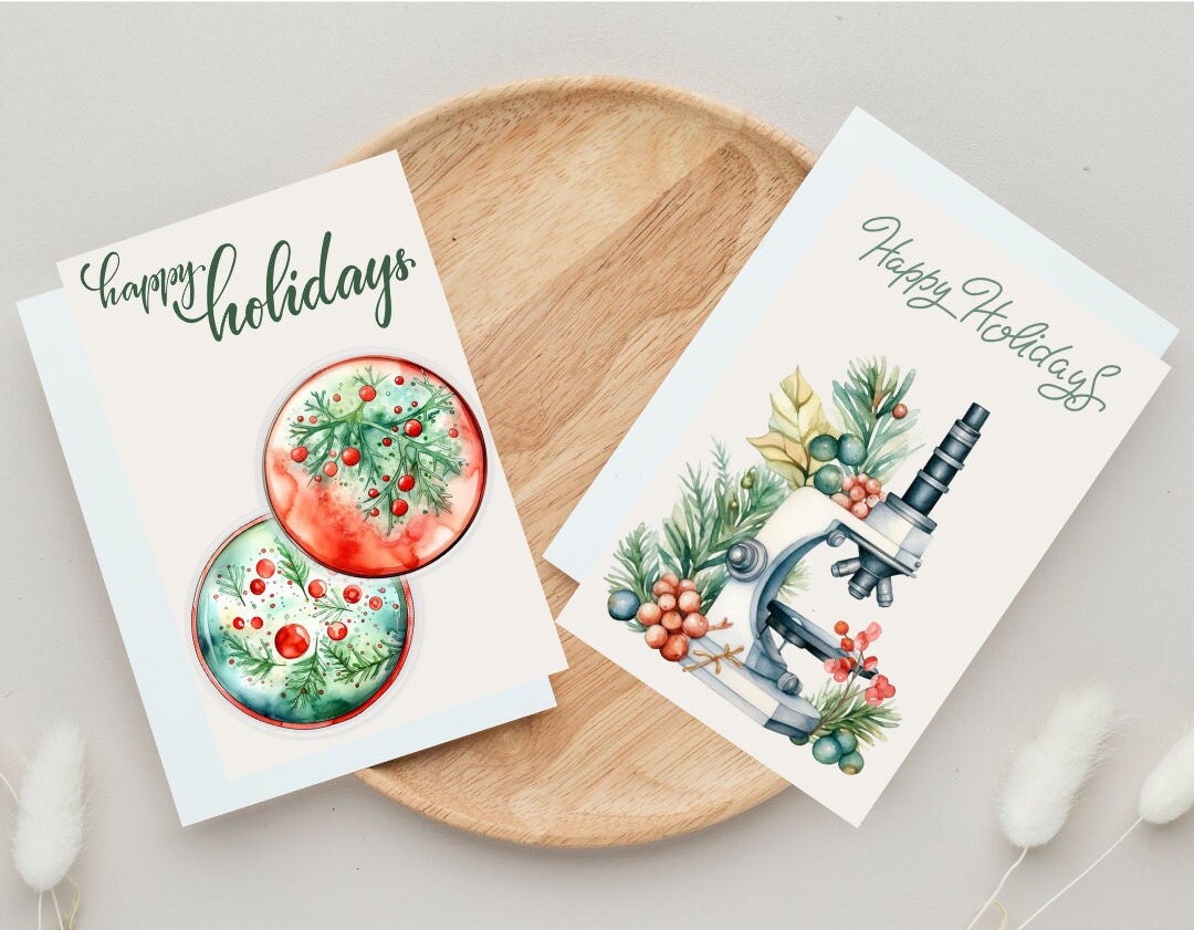 Science Christmas Card, Research Geeky Holiday Card, Science Teacher ...