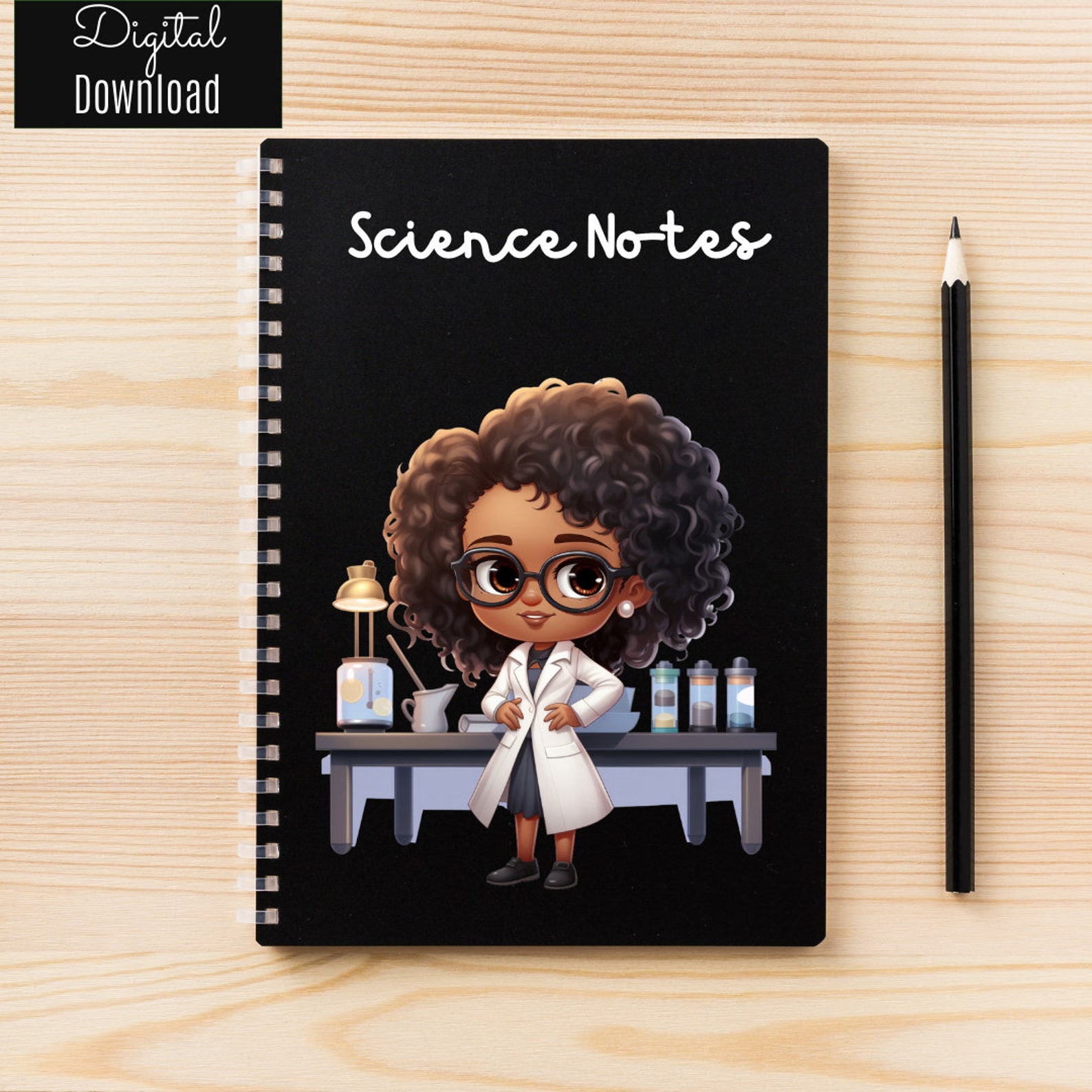 Black Girls in Science Clipart, African American Kid Scientist PNG ...