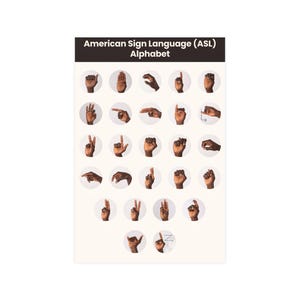 ASL Alphabet Poster With African American Hands Signing, Learn Teach ...