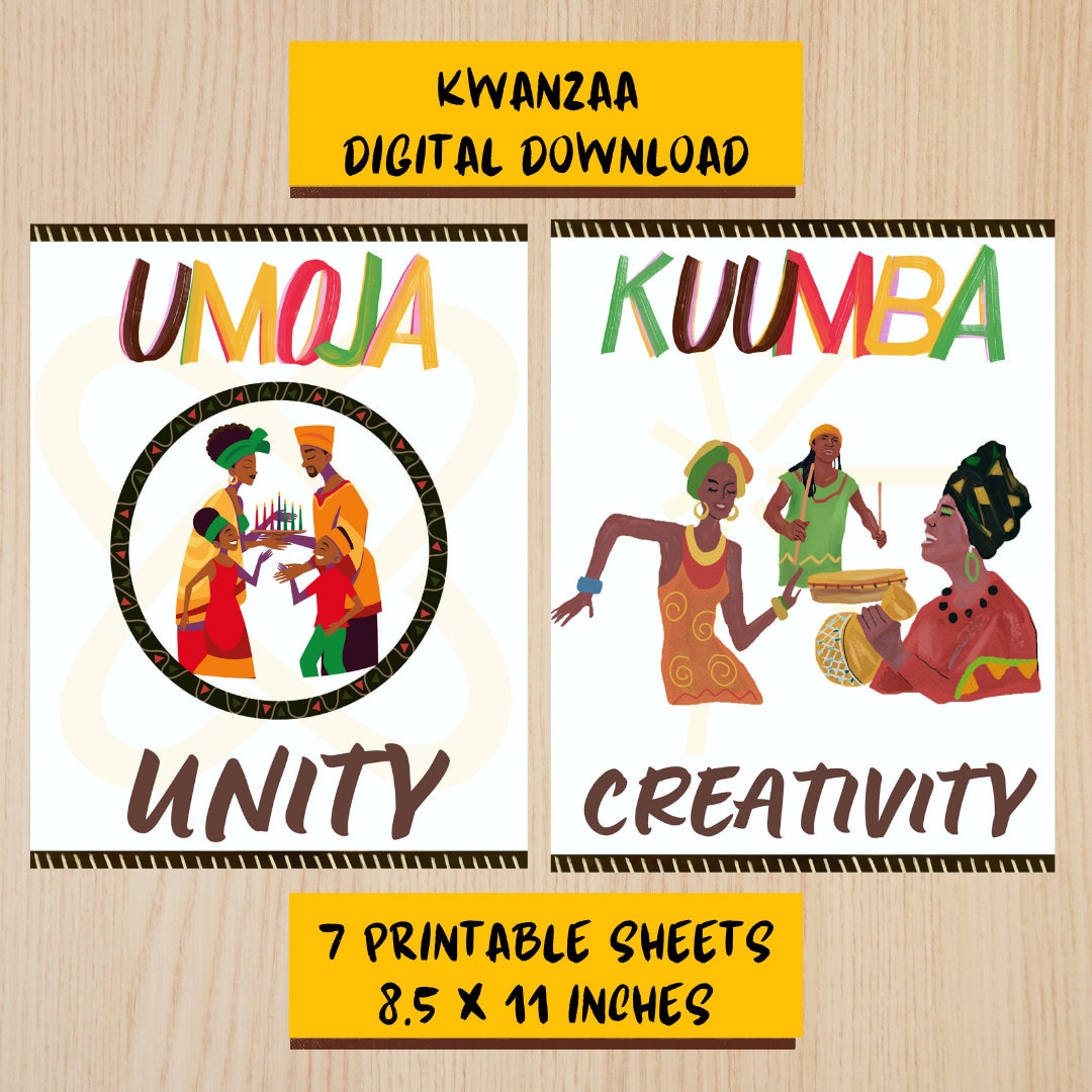 Kwanzaa Posters, 7 Principles Printable, Classroom Homeschool Decor ...