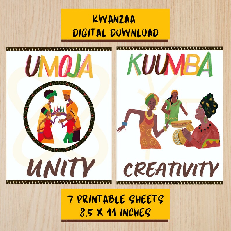 Kwanzaa Posters, 7 Principles Printable, Classroom Homeschool Decor ...