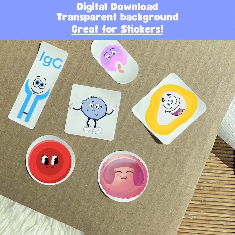 Cute Science Clipart, Immune Cells Immunology Clipart, Blood Cells ...