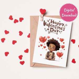 Black Kids Valentine's Day Clipart, African American Boys Girls ...