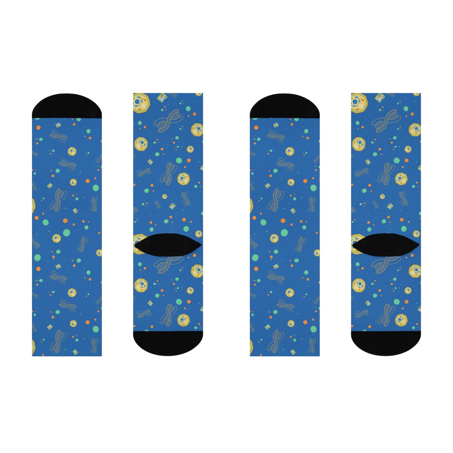 Blue Science Socks, Bacteria Cells DNA Helix, Nerdy Gift for Biology ...