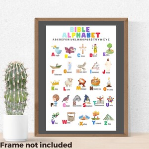 Bible Alphabet Poster, Nursery, Homeschool Wall Decor, Christian Art ...