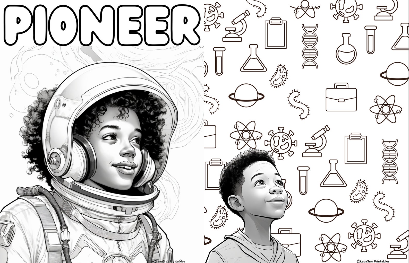 Black Kids in STEM Coloring Book, Science Teacher, African American ...