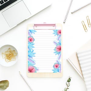 Hawaiian Stationery, Tropical Flowers Writing Paper, Colorful Floral ...