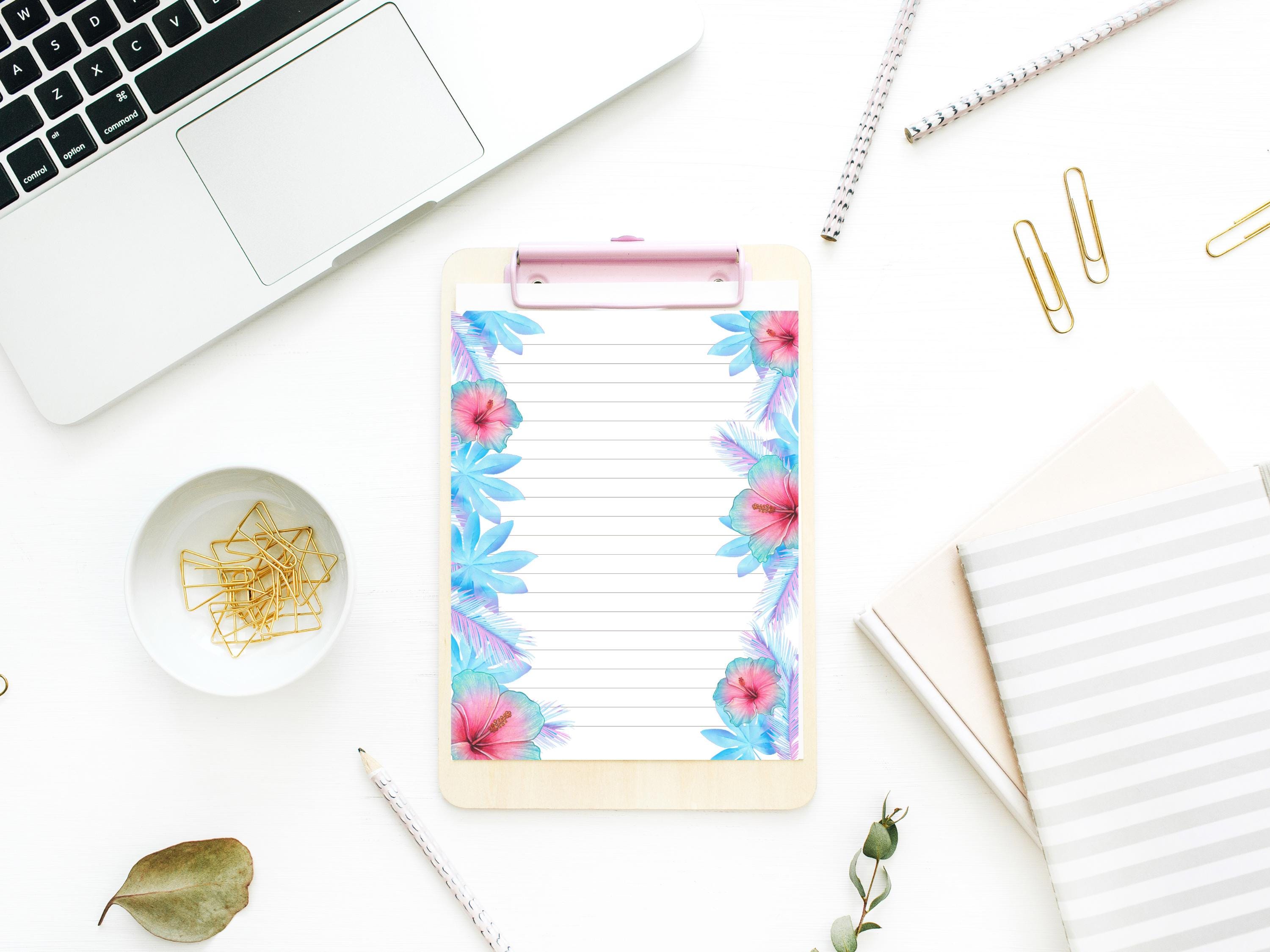 Hawaiian Stationery, Tropical Flowers Writing Paper, Colorful Floral ...
