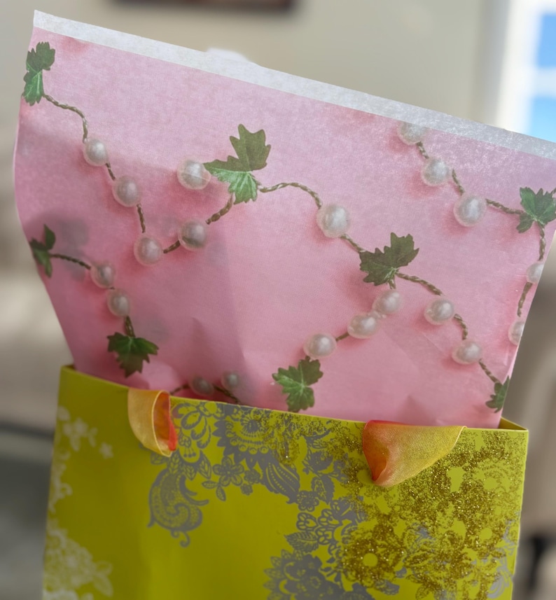 Pearls and Ivy Tissue Paper, Pink and Green AKA Sorority Colors, 26 X ...
