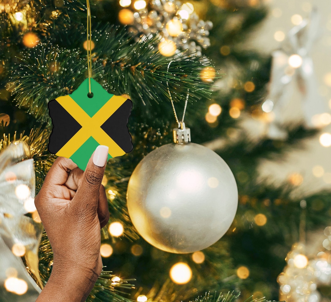 Jamaica Christmas Ornament Jamaican Flag Ceramic Ornament, Caribbean ...