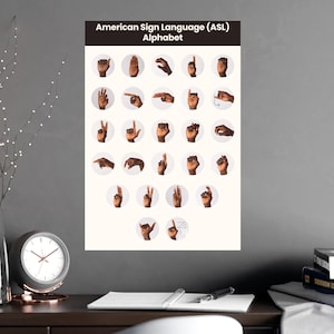 ASL Alphabet Poster With African American Hands Signing, Learn Teach ...