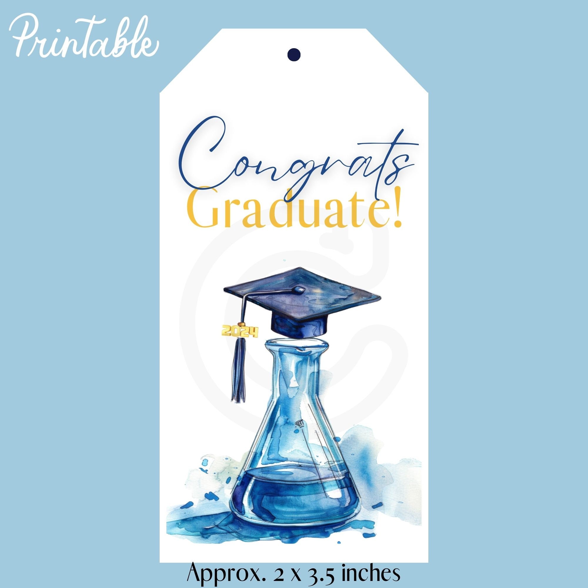Printable Scientist Graduation Gift Tag, Science Graduation Cookie Tag ...