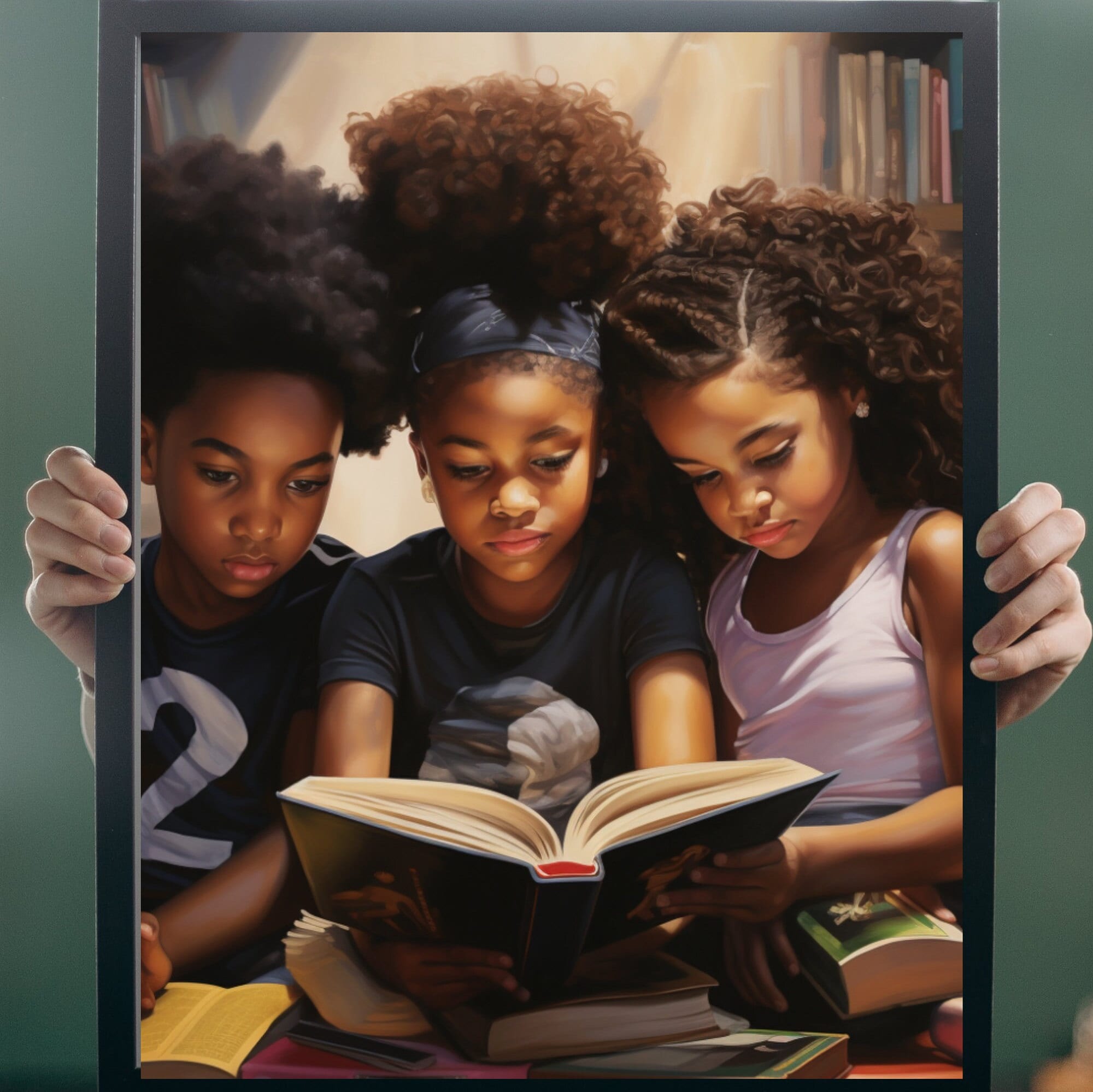 Black Girls Reading Poster, Library Classroom Decor, Librarian Back to ...