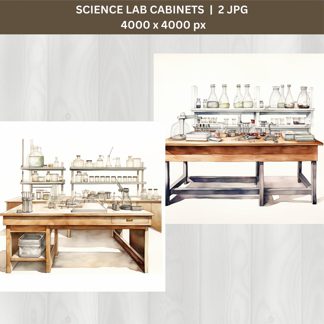 Watercolor Science Laboratory Digital Paper, Lab Tech PNG, Clinical ...