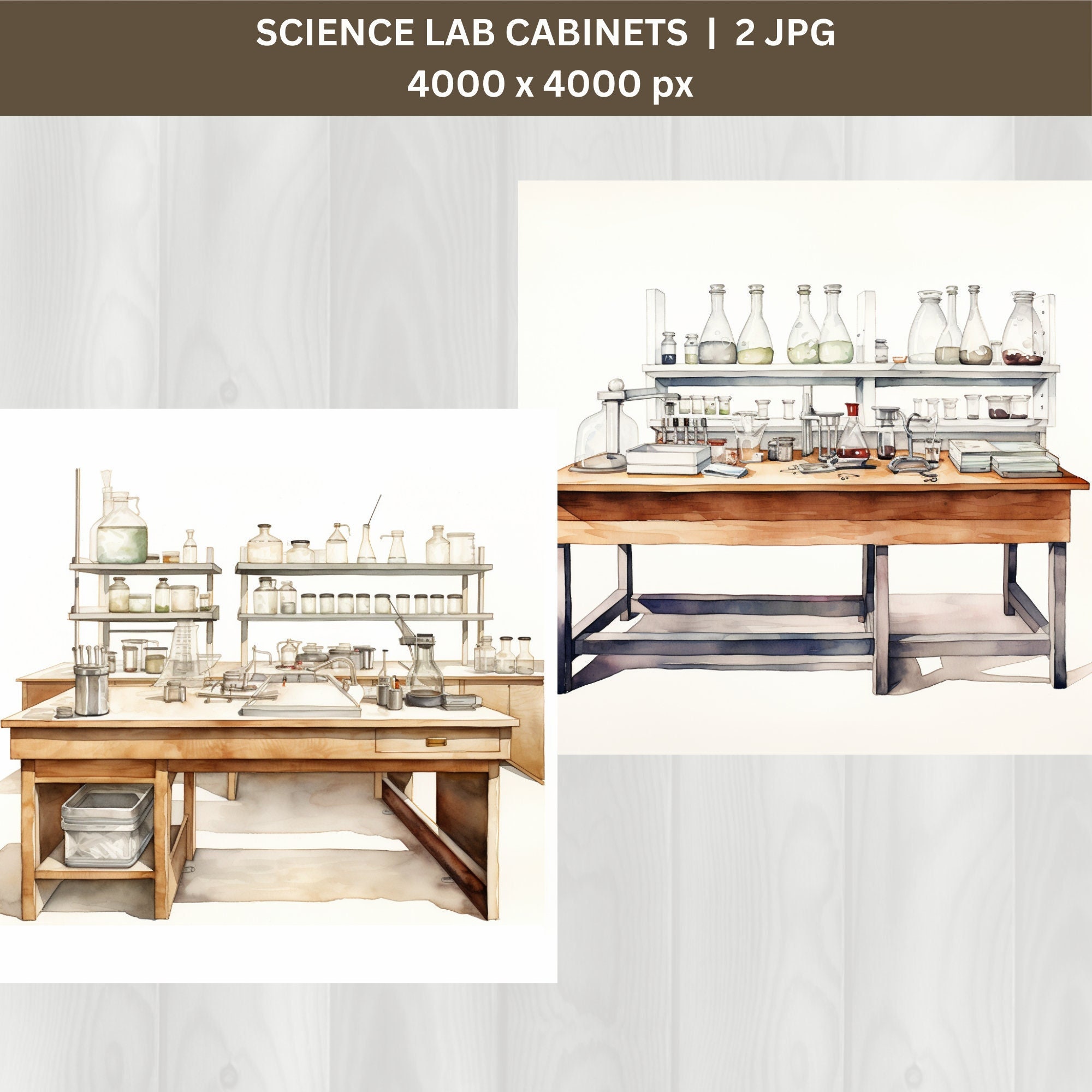 Watercolor Science Laboratory Digital Paper, Lab Tech PNG, Clinical ...